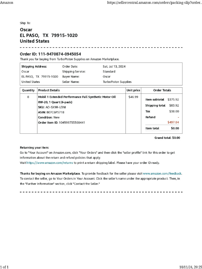 Amazon Shipment Proof | PDF