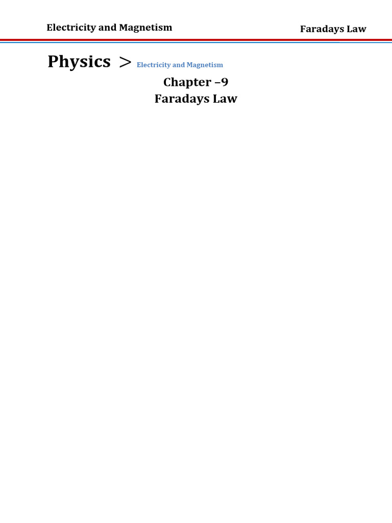 9 - Chapter-9 Faraday's Law | PDF | Electromagnetic Induction | Inductance