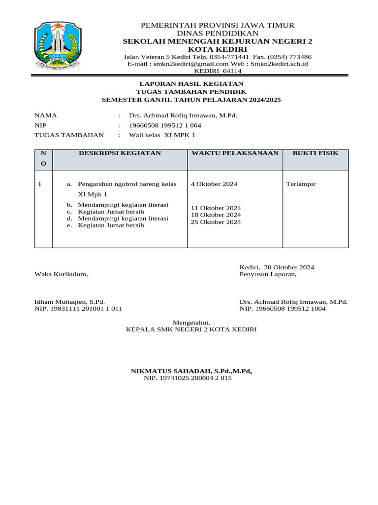 LAP. Walas September 2024 SMTR 1 | PDF