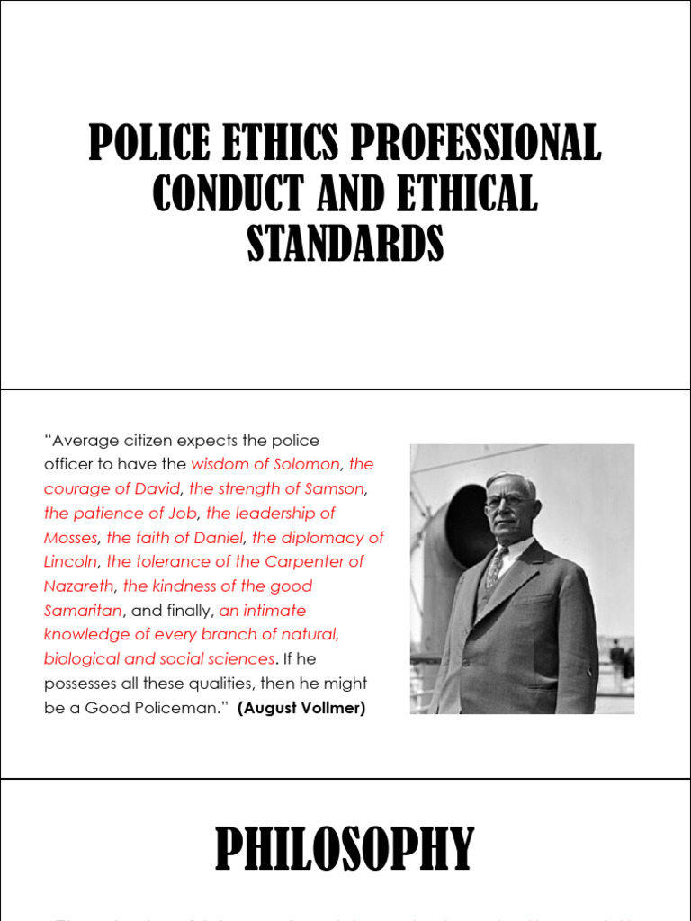 Police Ethics Professional Conduct and Ethical Standards | PDF | Police ...