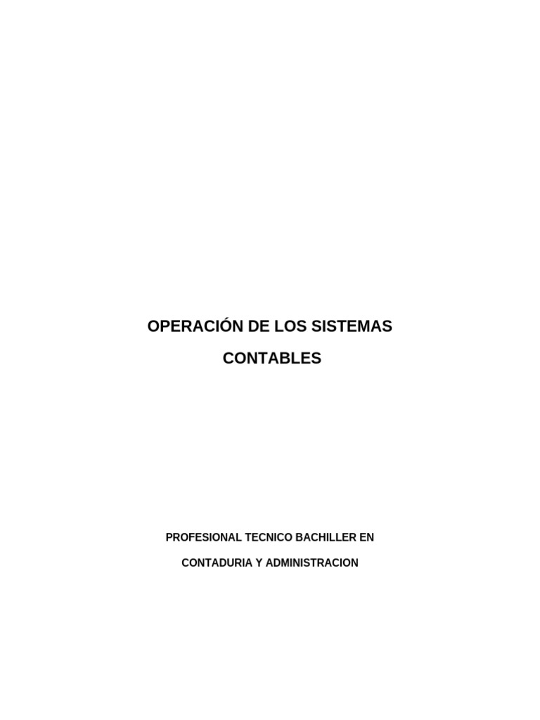 Operación de Los Sistemas Contables | PDF | Activo intangible ...