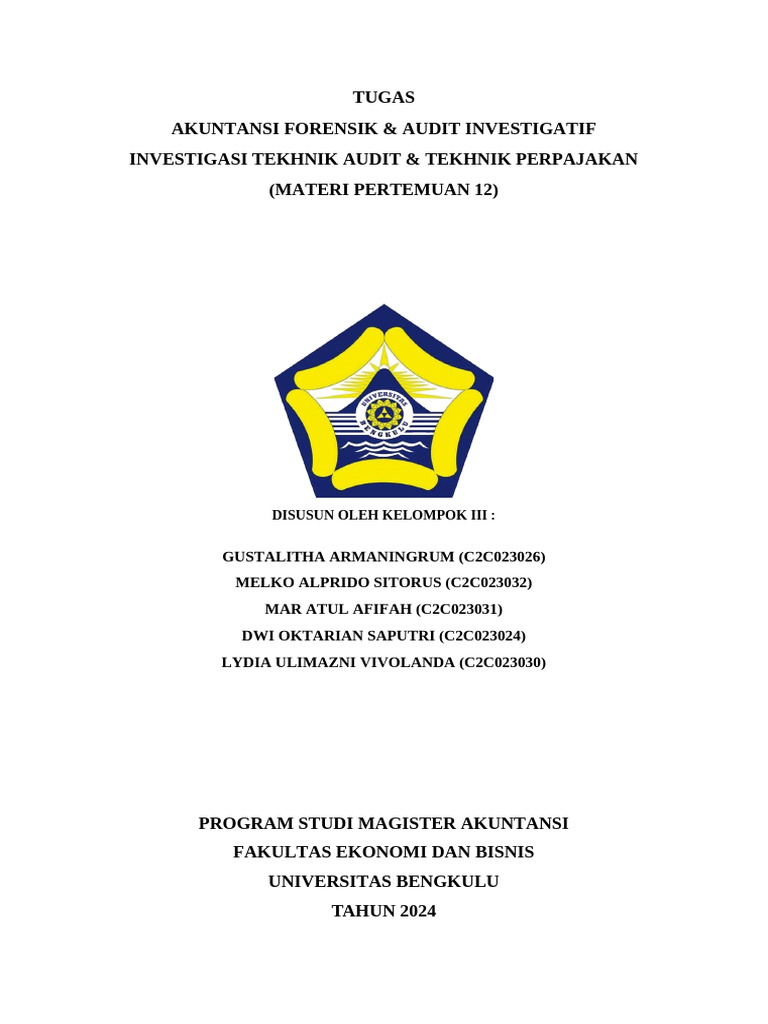 Teknik Audit Investigasi dan Forensik | PDF