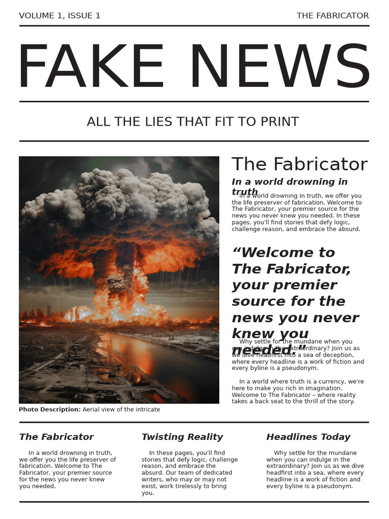 Fake News Newspaper 13820 | PDF
