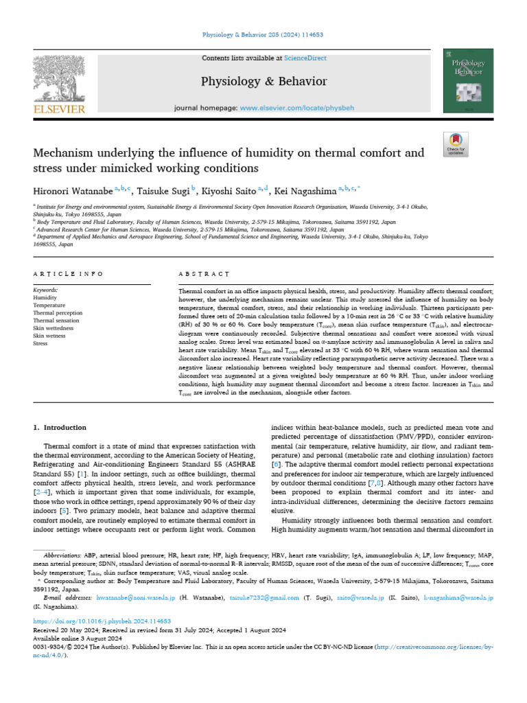 Humidity Effect On Thermal Discomfort | PDF