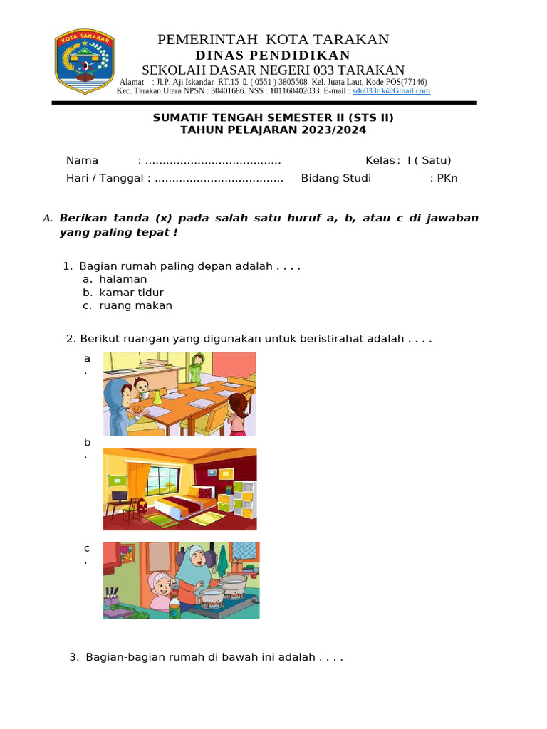 Soal STS 1 PKN | PDF