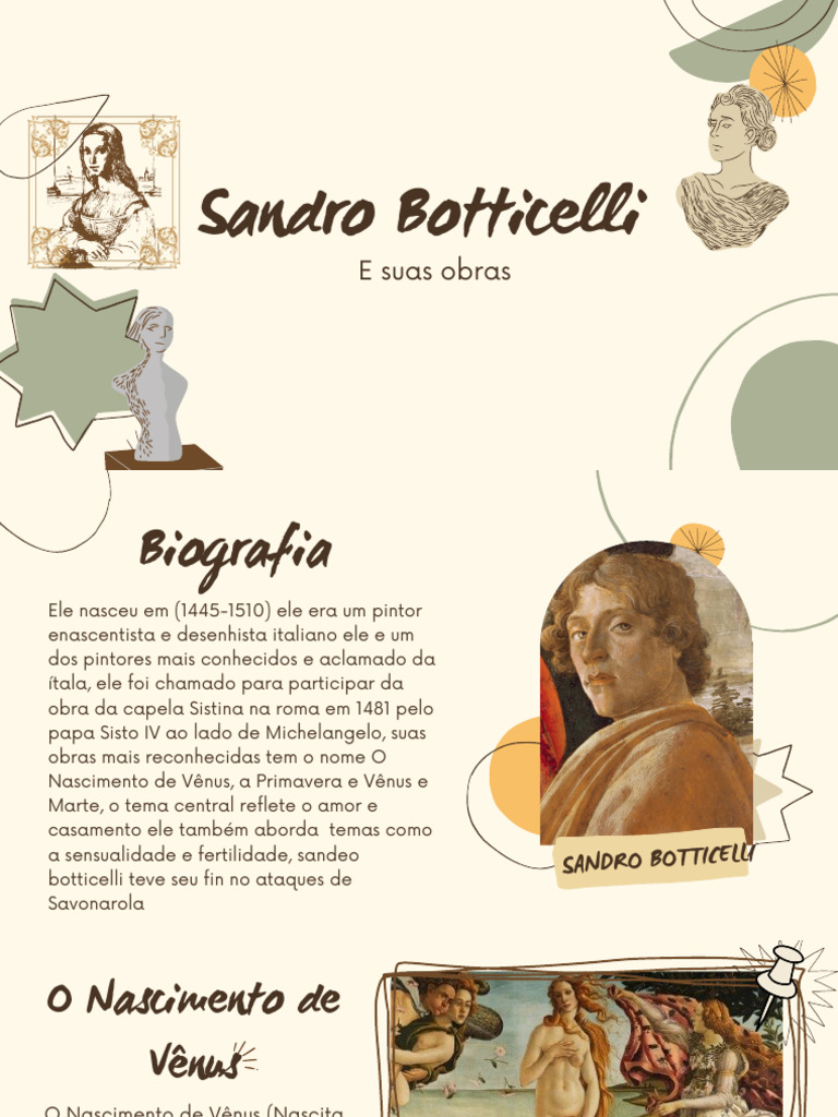 Sandro Botticelli: Vida e Obras Famosas | PDF | Arte
