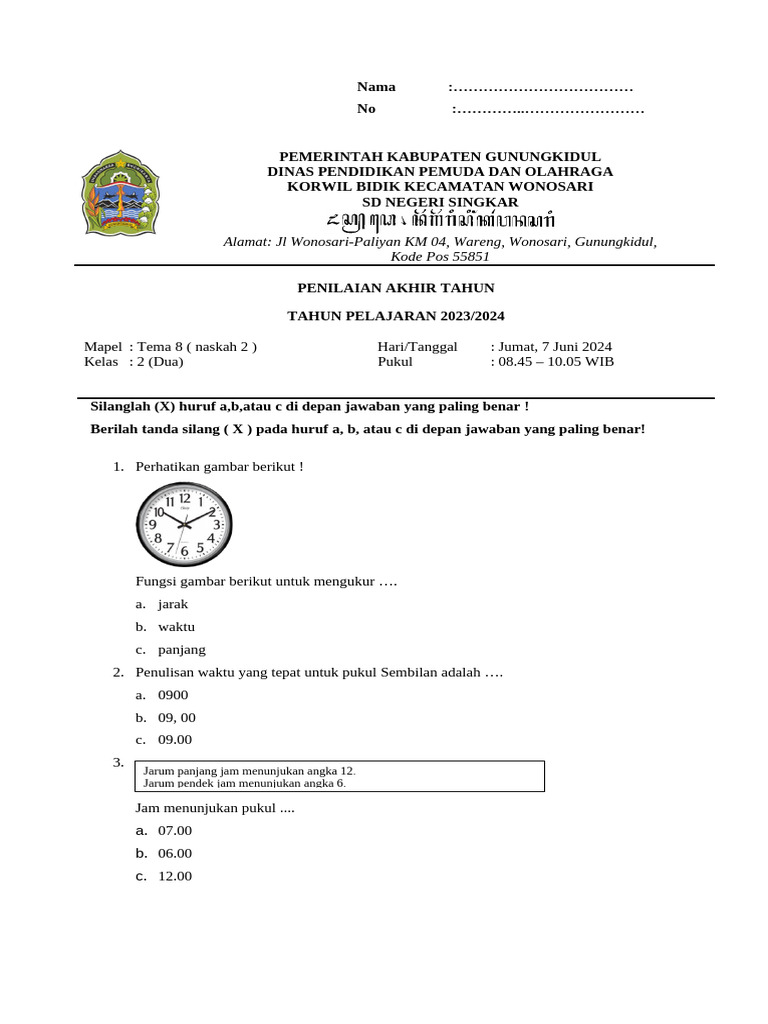 Soal Pat Tema 8 Naskah 2 | PDF | Seni