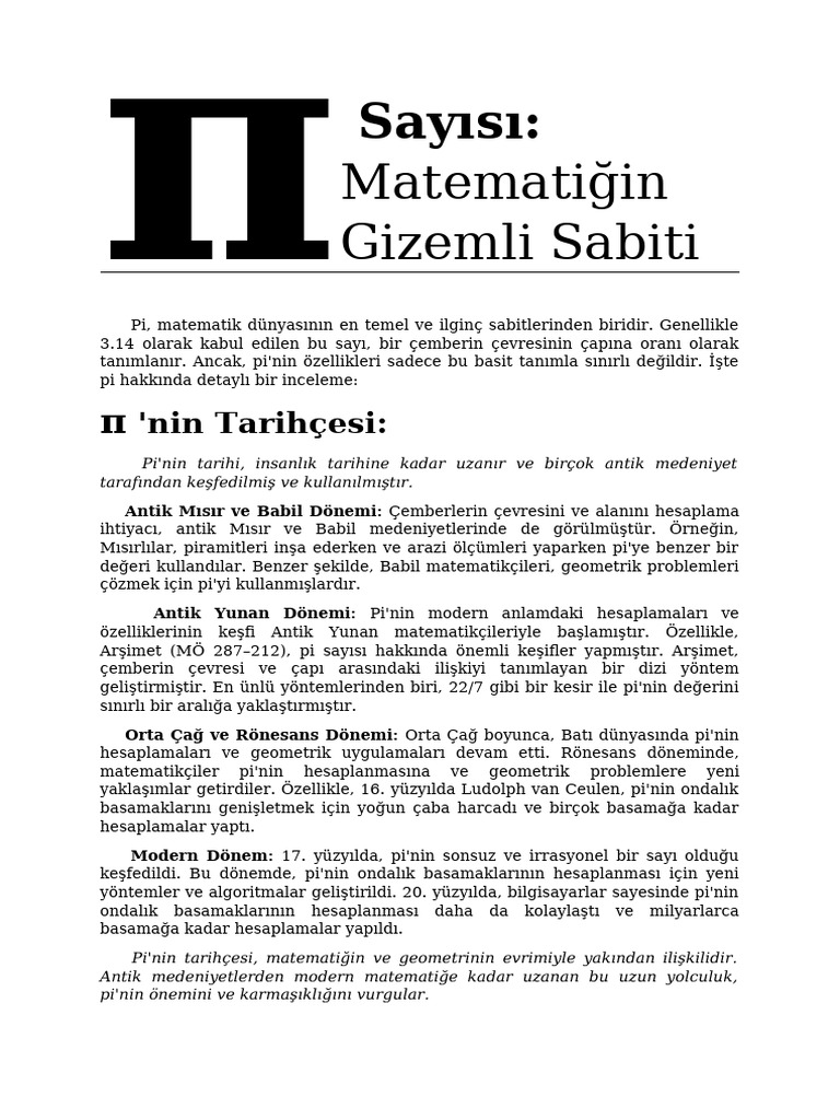 Pi Sayisi | PDF