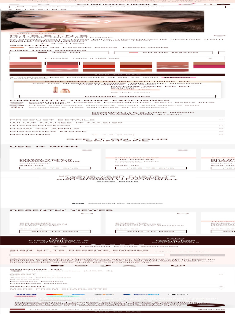 Pillow Talk Intense – K.i.s.s.i.n.g – Berry-rose Satin Lipstick Charlotte Tilbury | PDF