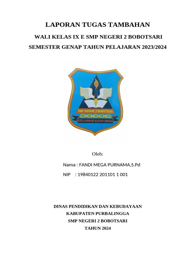 Laporan Wali Kelas 9D | PDF
