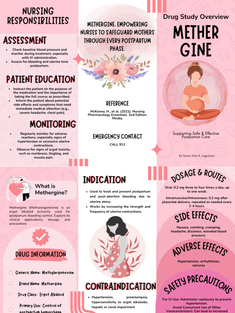 Pink Flat Mental Health Brochure | PDF | Postpartum Period | Hypertension