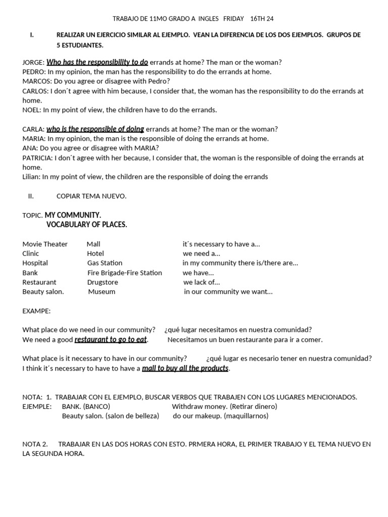 Trabajo de 11mo Grado A Ingles Jueves 8 Agost 2024 | PDF | Clothing