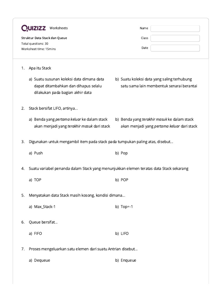 Struktur Data Stack Dan Queue | PDF | Metode & Bahan Ajar