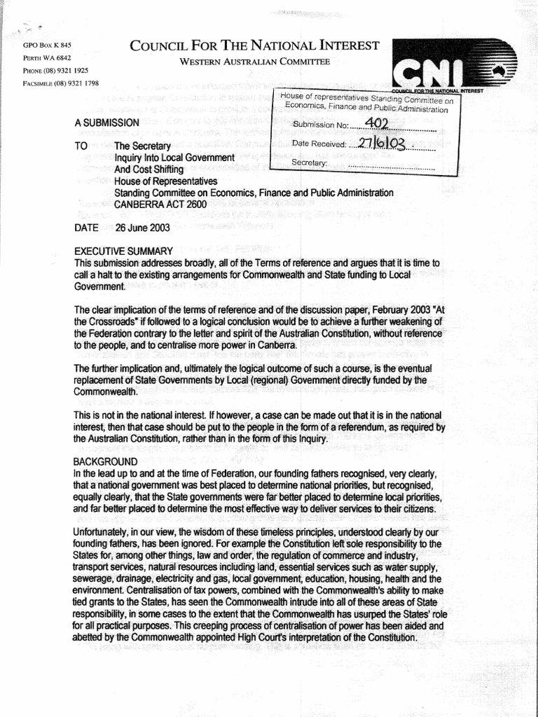 Https Aphref - Aph.gov - Au House Committee Efpa Localgovt Submissions ...