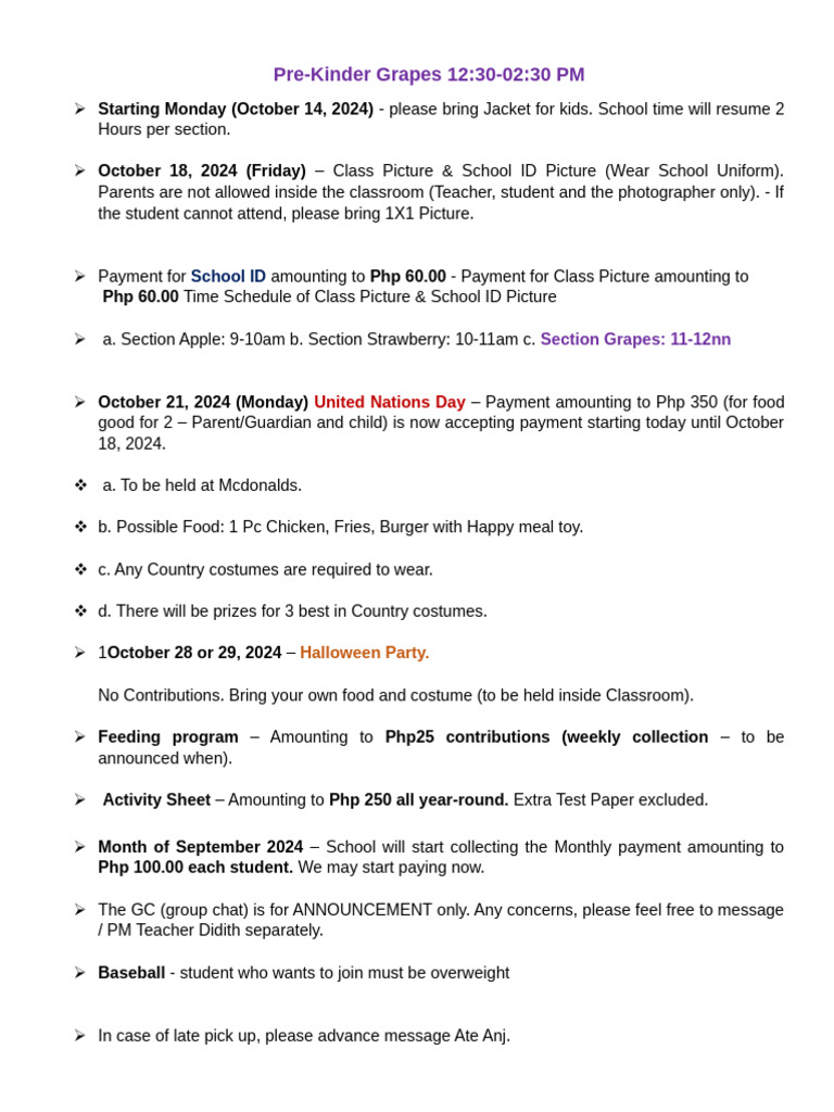 Schedule School Activity Sample | PDF