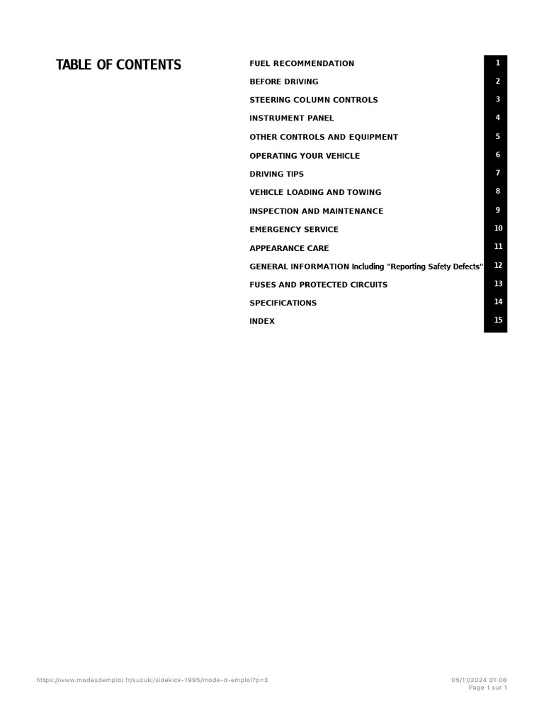 1995 Suzuki Sidekick Overview | PDF | Car | Vehicle Technology