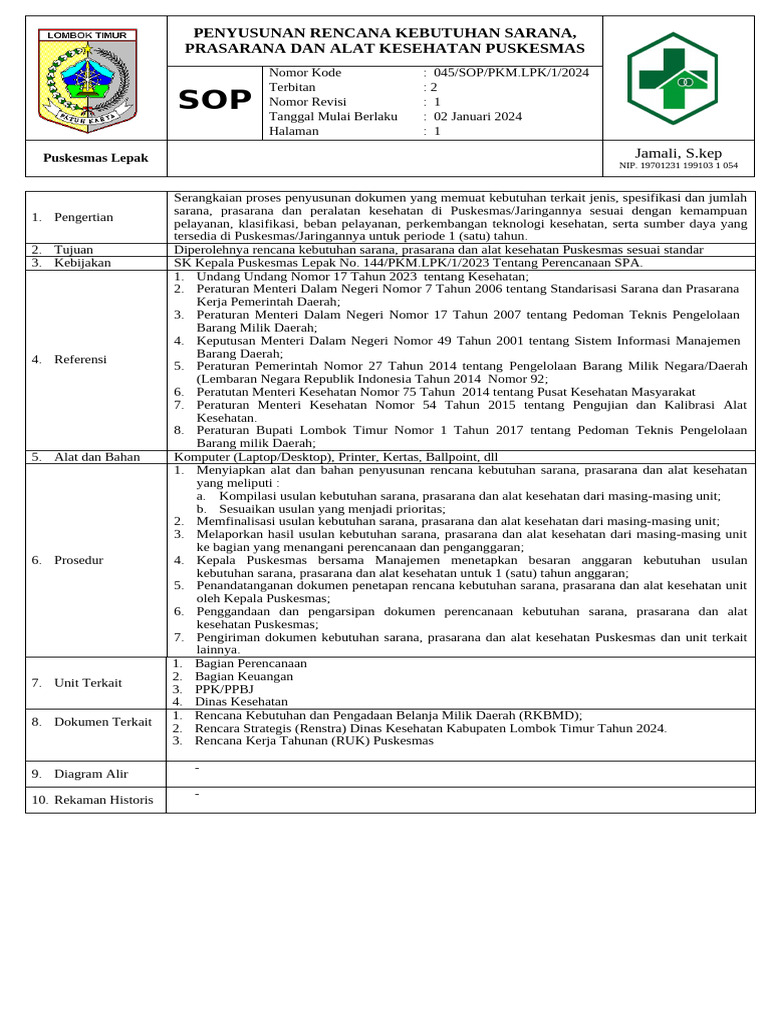 1 - SOP Perencanaan SPA | PDF | Pengembangan Diri | Sains & Matematika