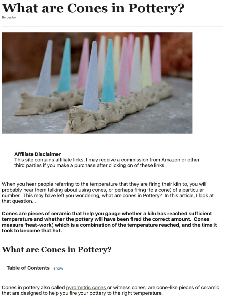 Understanding Pottery Cones Explained | PDF | Pottery | Ceramics