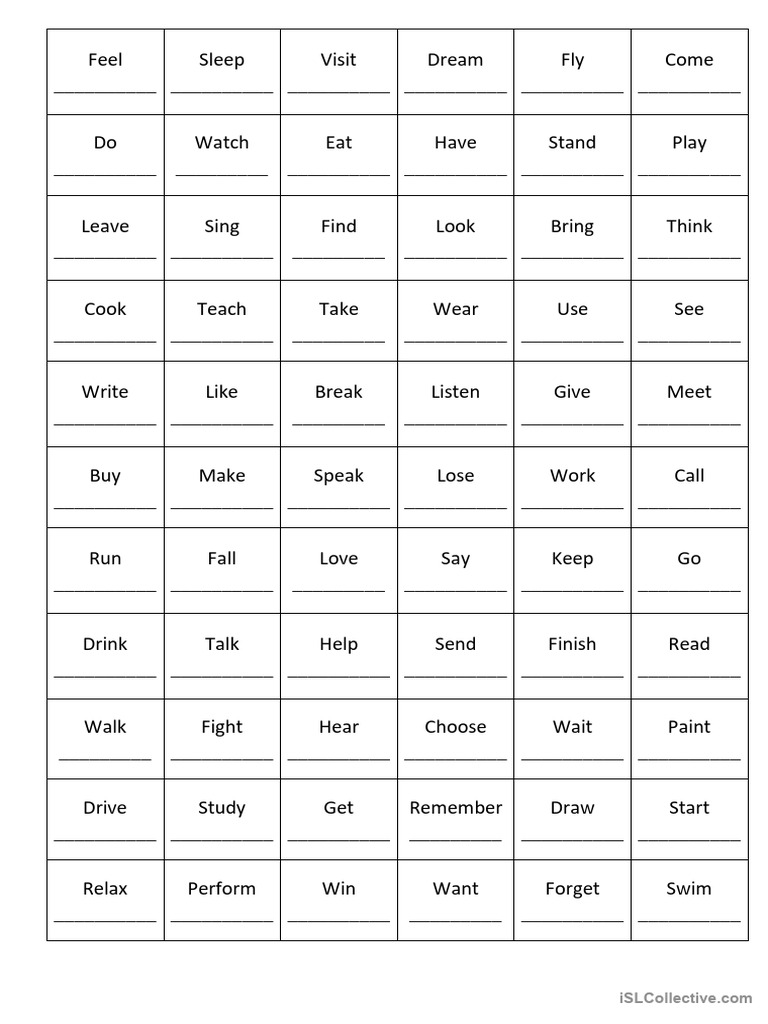 Pairs or Teams Game - Connect 4 - Plus Help Cards - Irregular Verbs ...
