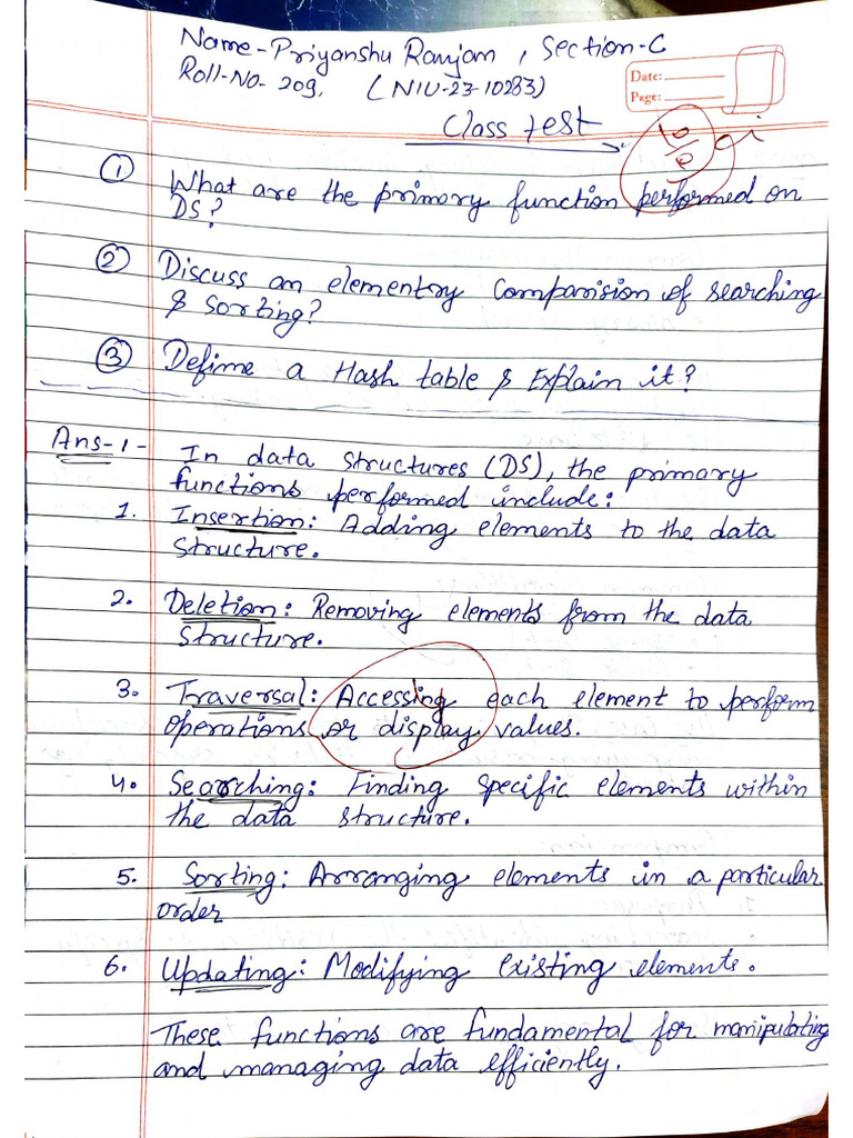 class test dsa | PDF