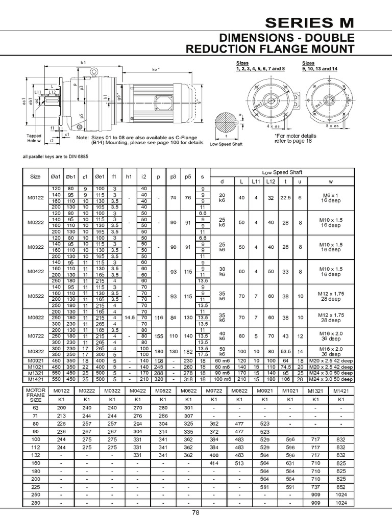 DAVID-BROWN Gear Box M0522 Dimensions | PDF