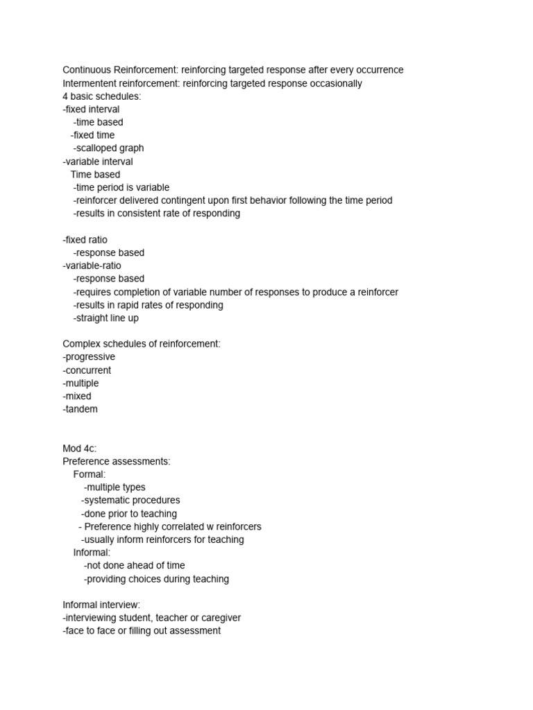 Mod 4b Notes Pdf Reinforcement Psychology