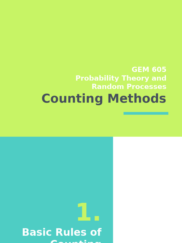4 - 3 - Counting Methods and Applications | PDF | Permutation | Mathematical Concepts