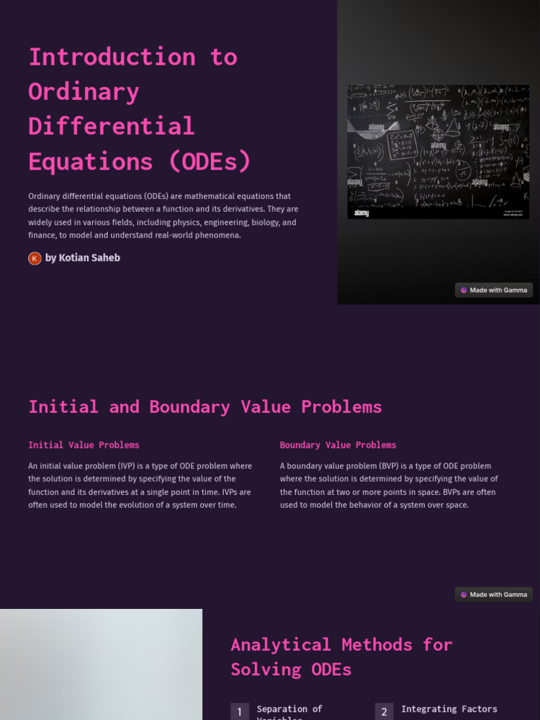 Introduction To Ordinary Differential Equations Odes Pdf Ordinary