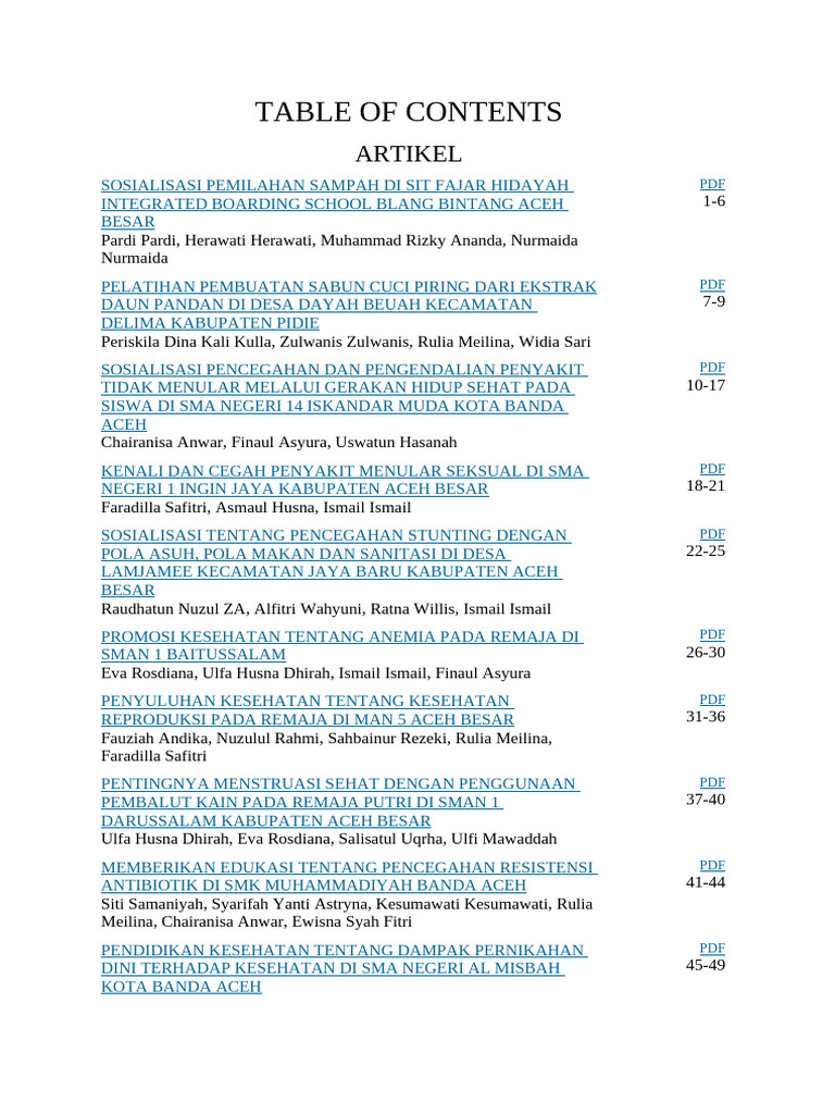 Table of Contents | PDF