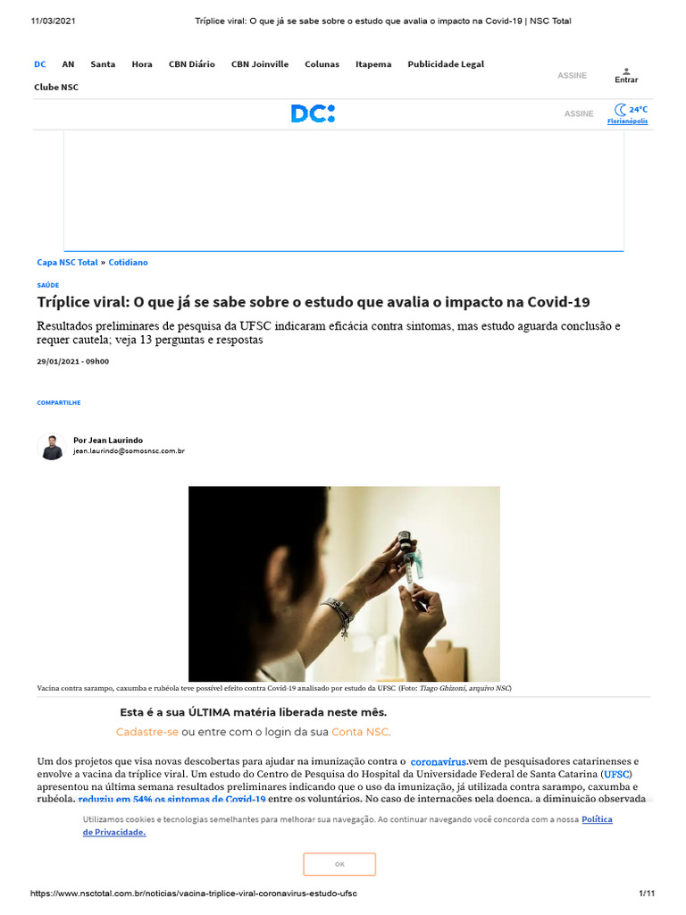 Tríplice Viral - O Que Já Se Sabe Sobre o Estudo Que Avalia o Impacto ...