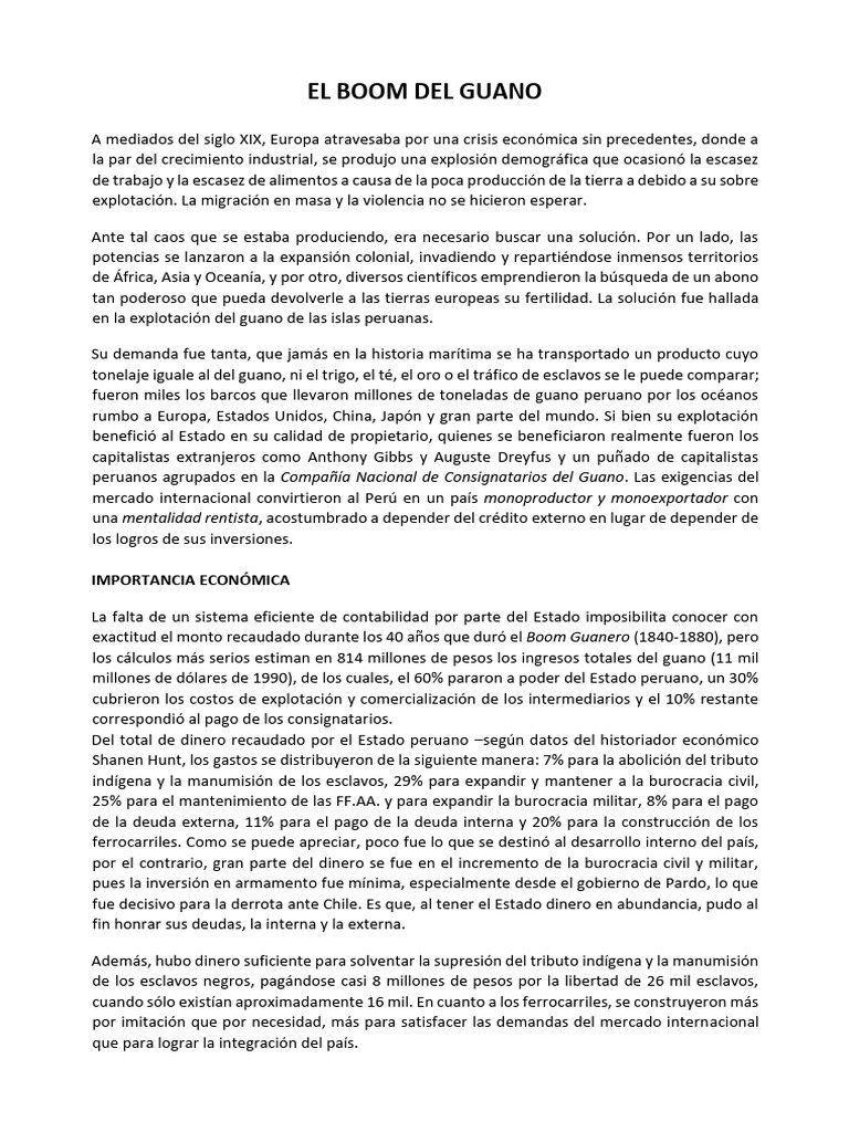 EL BOOM DEL GUANO | PDF | Perú
