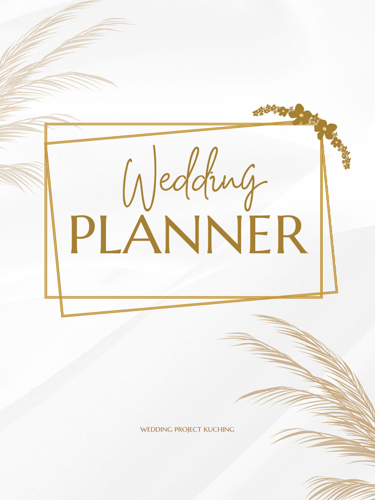 White Gold Elegant Wedding Planner Cover A4 | PDF