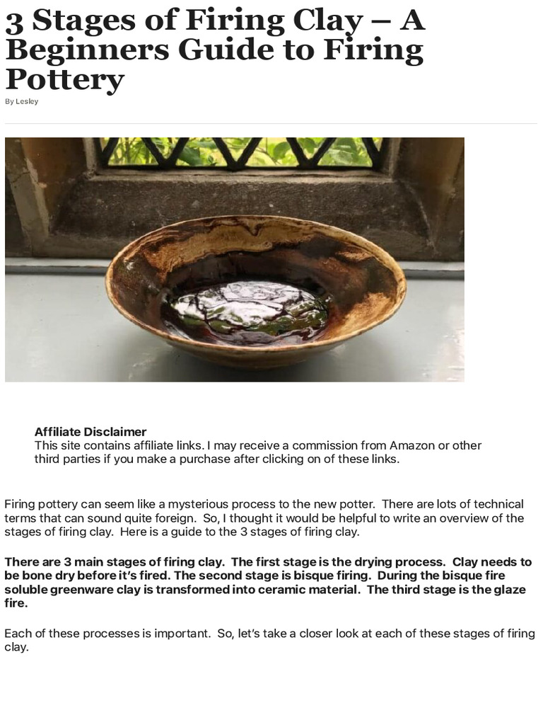 3 Stages of Firing Clay - A Beginners Guide To Firing Pottery | PDF ...