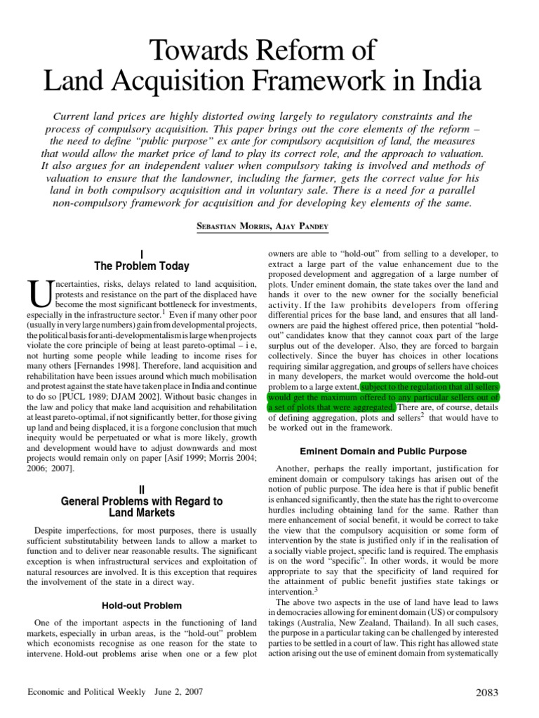 SMorris 17 May 07 | PDF | Eminent Domain | Mergers And Acquisitions