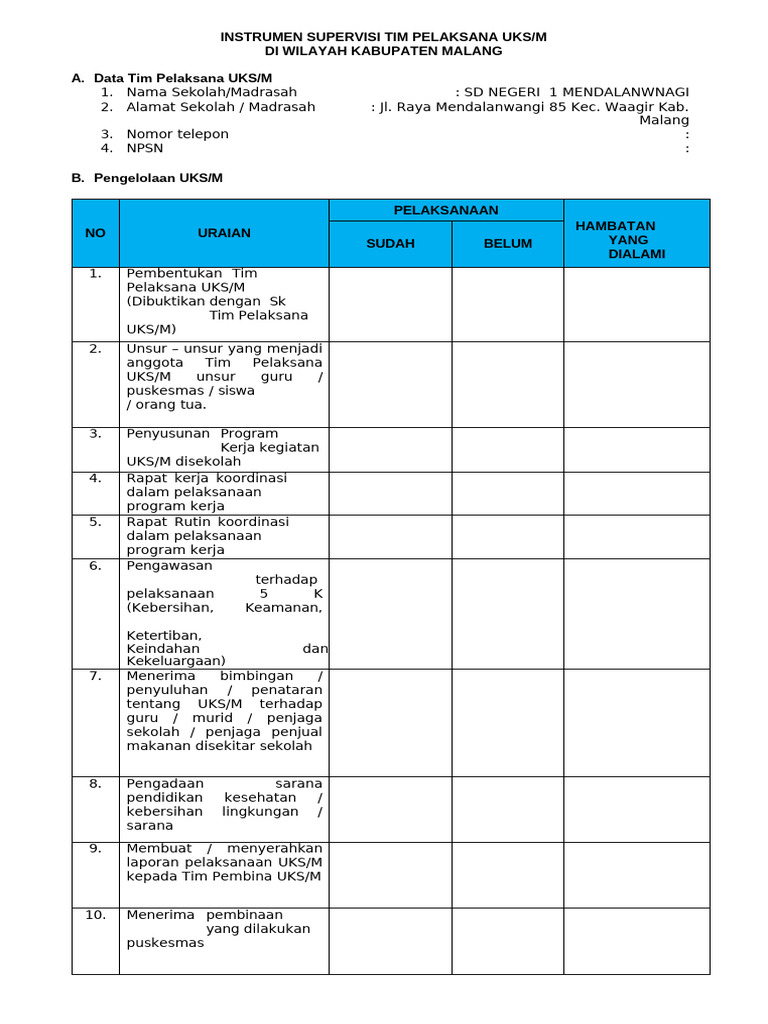 INSTRUMEN MONEV 2024 Revisi | PDF