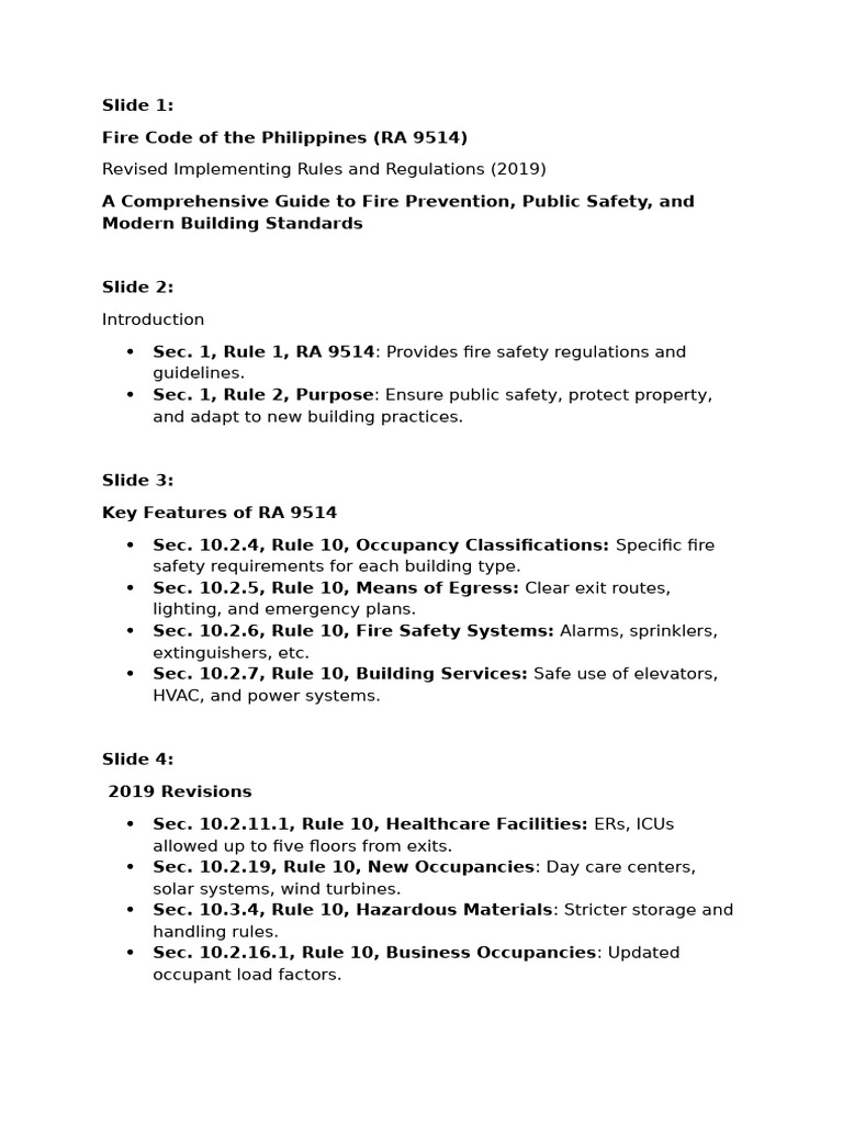 Fire Code Slides | PDF
