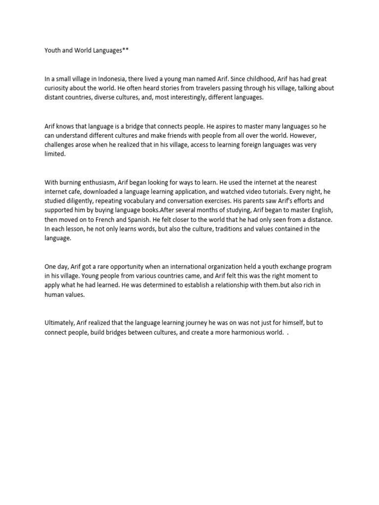 Youth Embracing Global Languages | PDF | Language Arts & Discipline