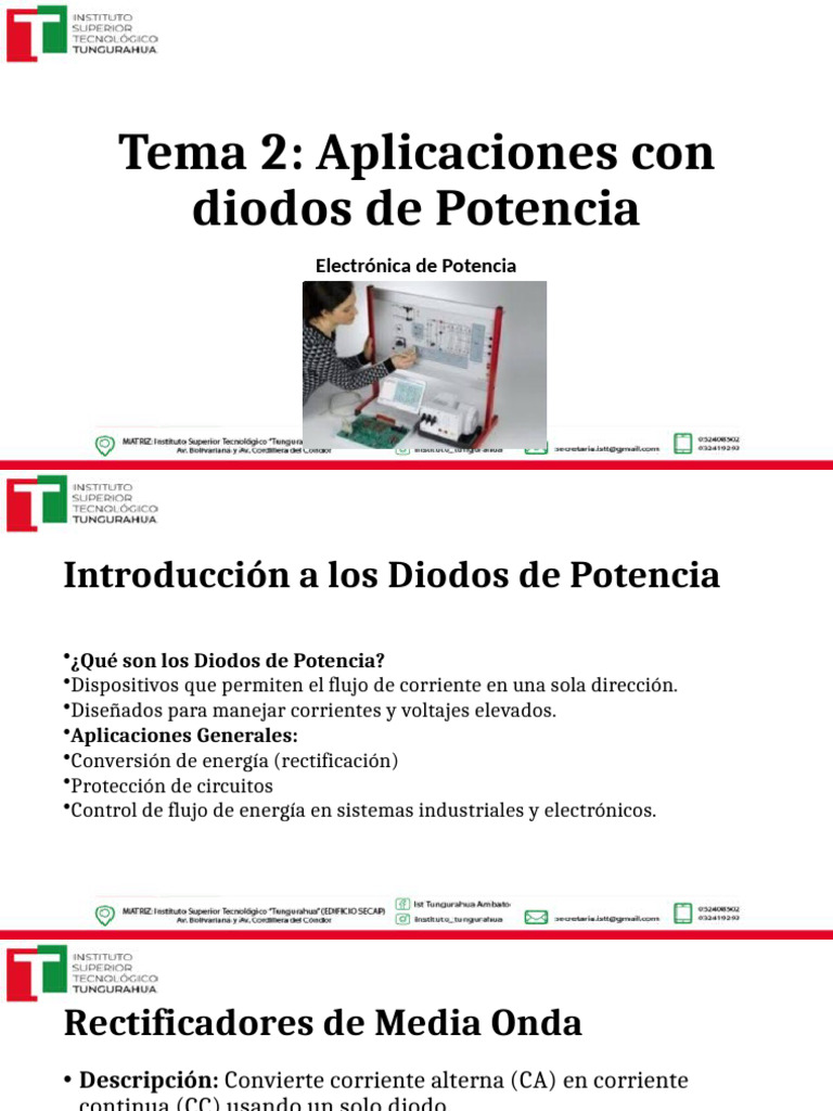 Tema 2 - Aplicacciones Con Diodos de Potencia | PDF | Rectificador | Fuente de alimentación