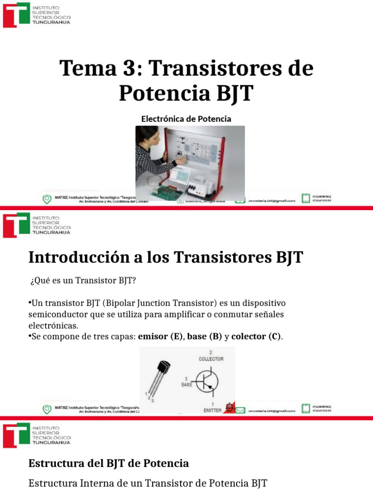 Tema 3 - Transistores de Potencia BJT | PDF | Transistor de unión ...