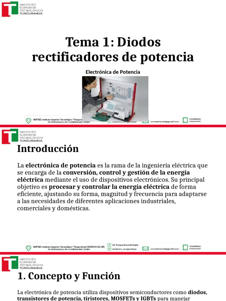 Tema 1 - Diodos Rectificadores de Potencia | PDF | Rectificador | Ingenieria Eléctrica