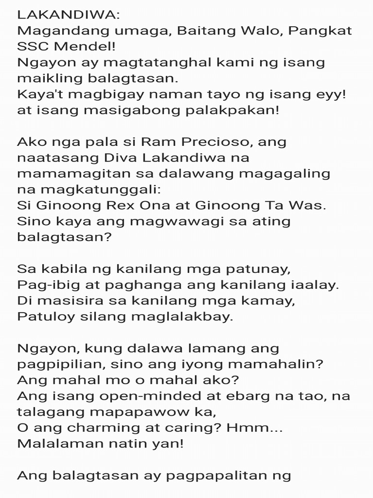 Lakandiwa Ukol Sa Modernong Panliligaw | PDF
