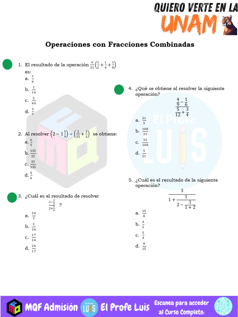Parte 4 Operaciones Con Fracciones Combinadas | PDF