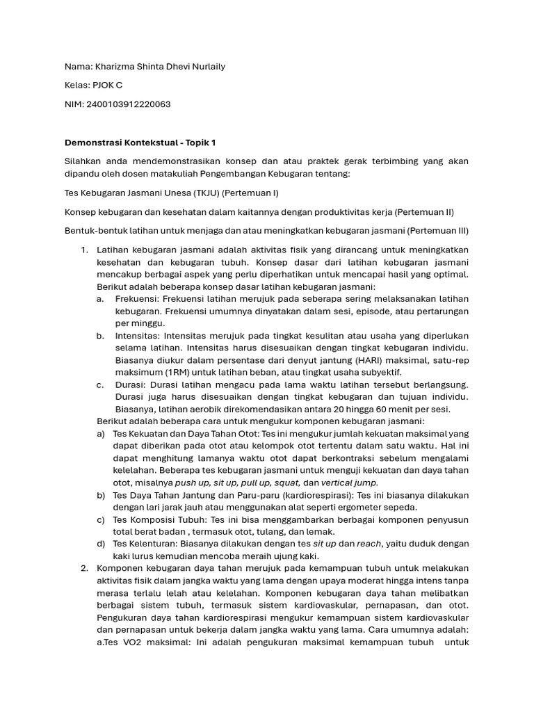 Demonstrasi Kontekstual - Topik 1 | PDF