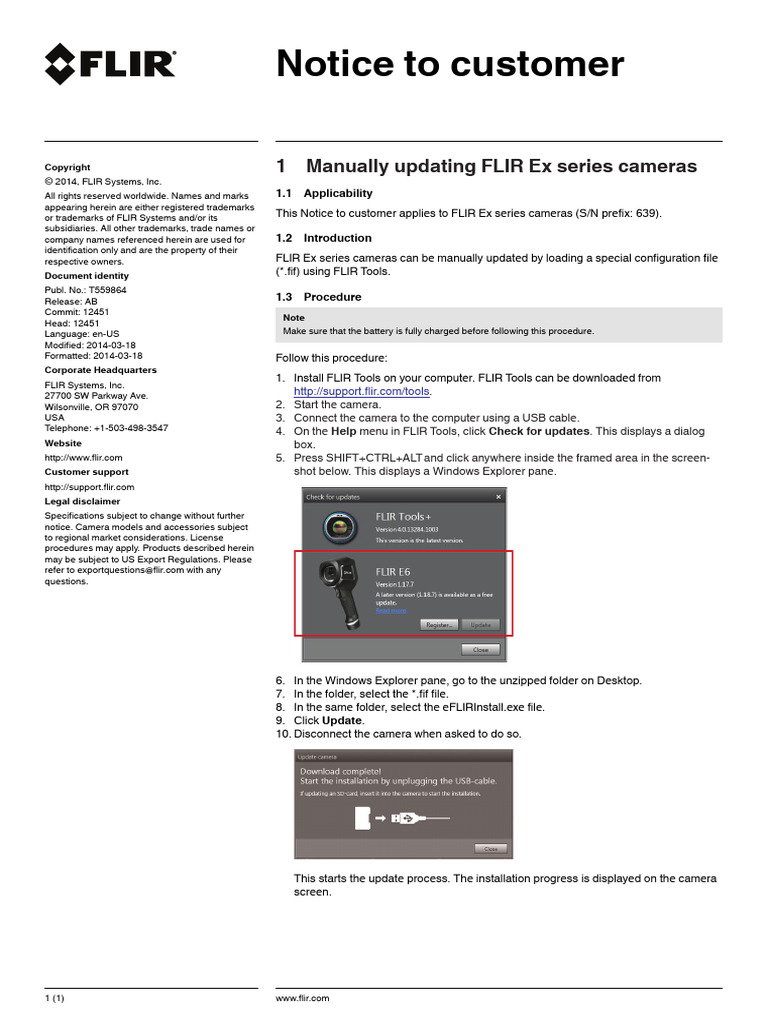 How To Update Your FLIR Ex Series | PDF | Computing | Software
