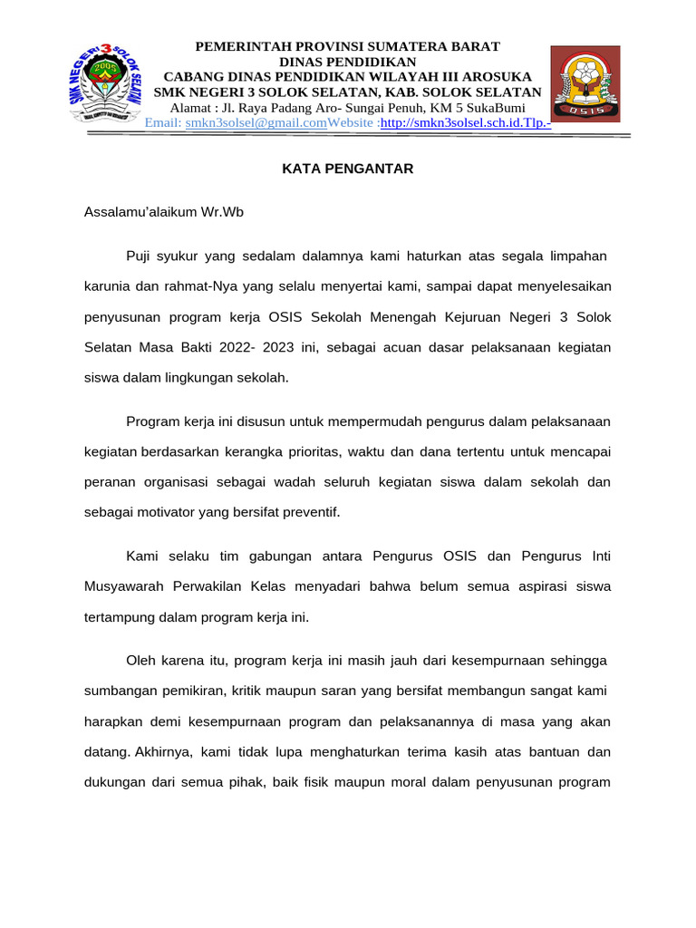 Program-Kerja-Osis 2022-2023 | PDF