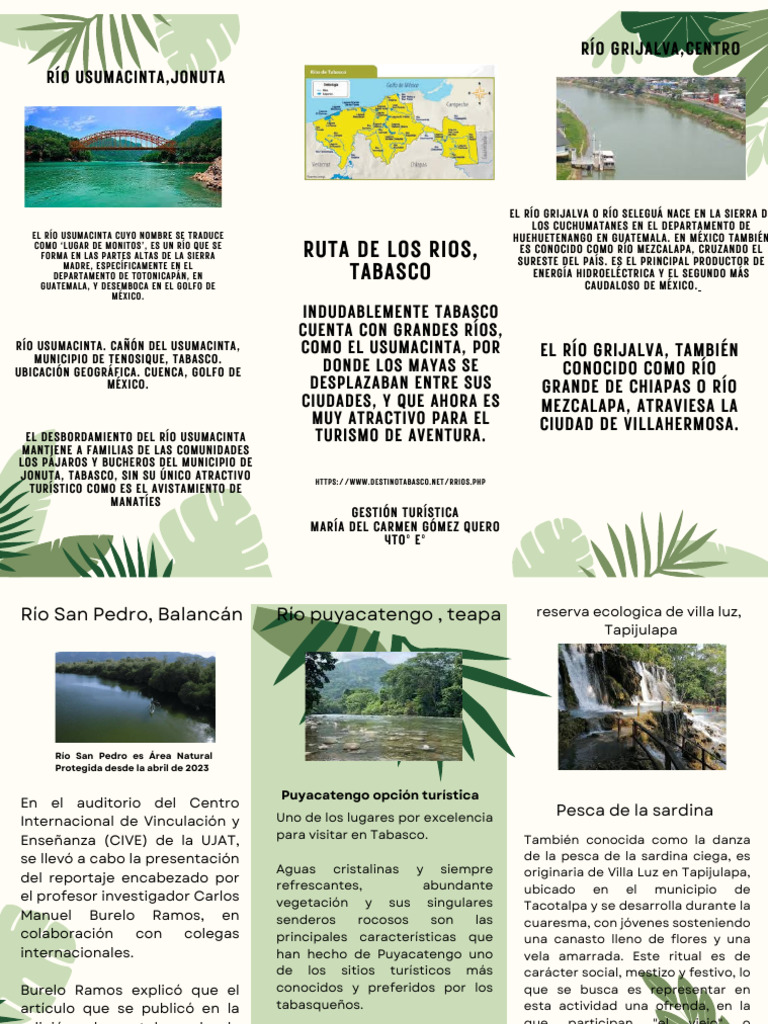 Folleto Triptico Ruta de Los Rios, Tabasco - 20240423 - 012600 - 0000 ...