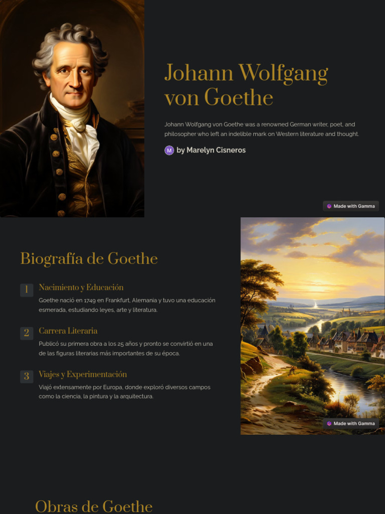 Biografía y legado de Goethe | PDF | Fausto de Goethe | Johann Wolfgang von Goethe
