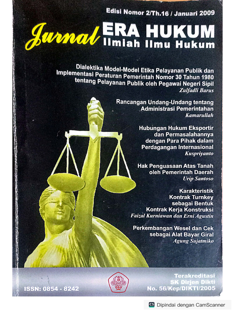 Artikel Di Jurnal Era Hukum Dialektika Model-Model Etika... Oleh ...