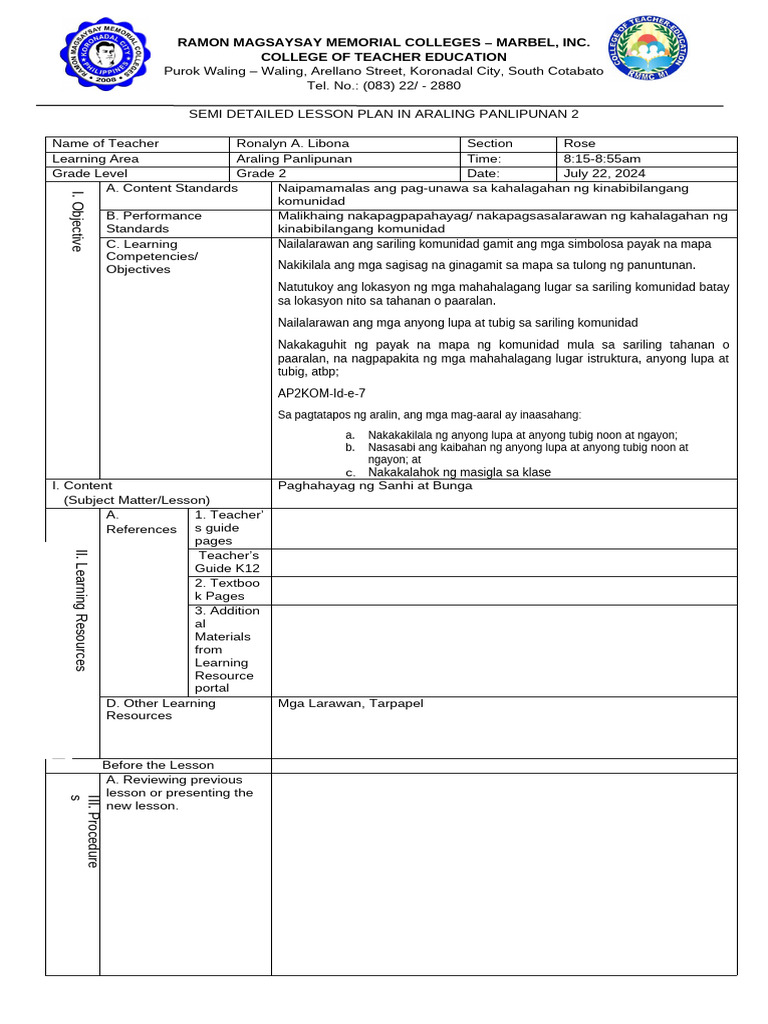 Daily Lesson Plan For Filipino 5 | PDF