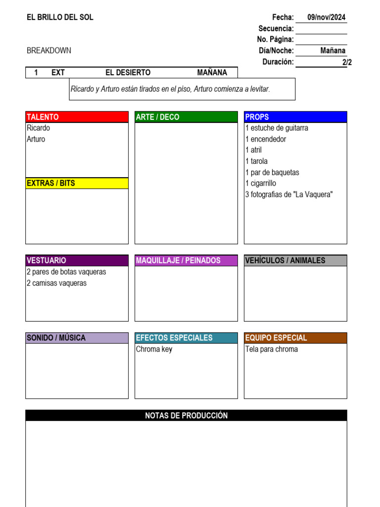 Breakdown El Brillo Del Sol | PDF